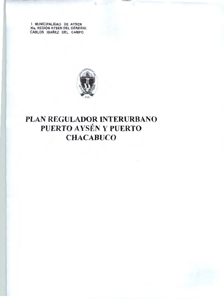 PDF Memoria Plano Regulador Puerto Aysen y Puerto Chacabuco | PDF