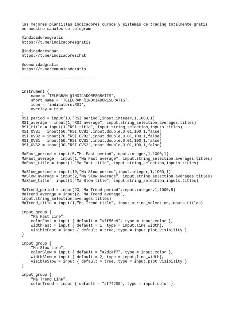 Script Portugues Telegram @indicadoresgratis | PDF