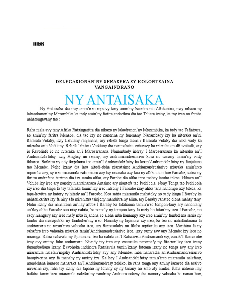 NY ANTAISAKA | PDF