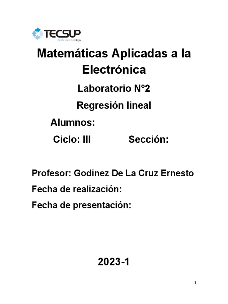 GLAB-S02-2023-01 | PDF | Regresión lineal | Análisis de regresión