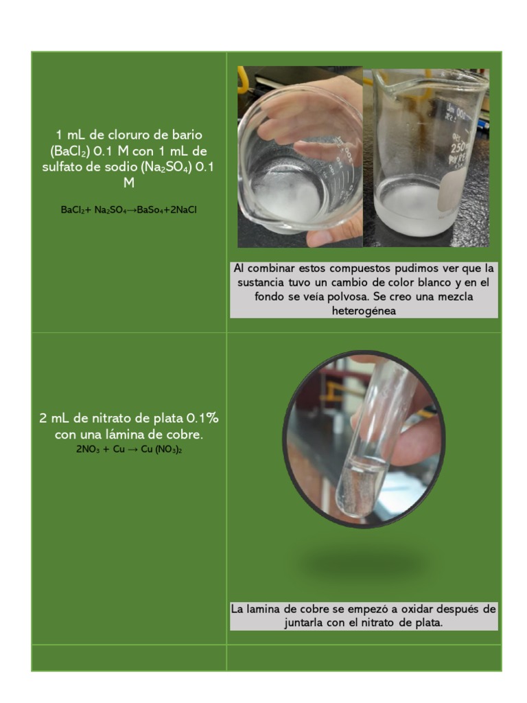 Experimento #2 - Tipos de Reacciones Químicas | PDF | Redox | Elementos ...
