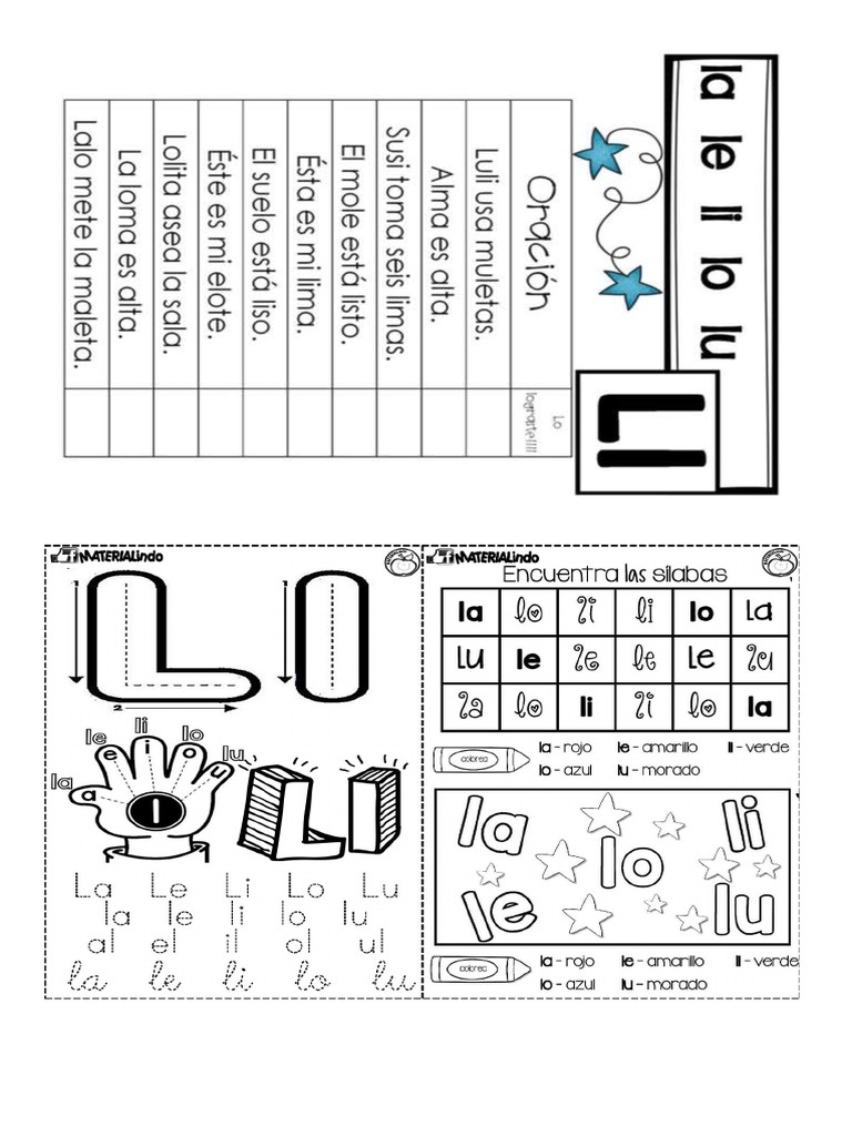 Actividades Letra L | PDF