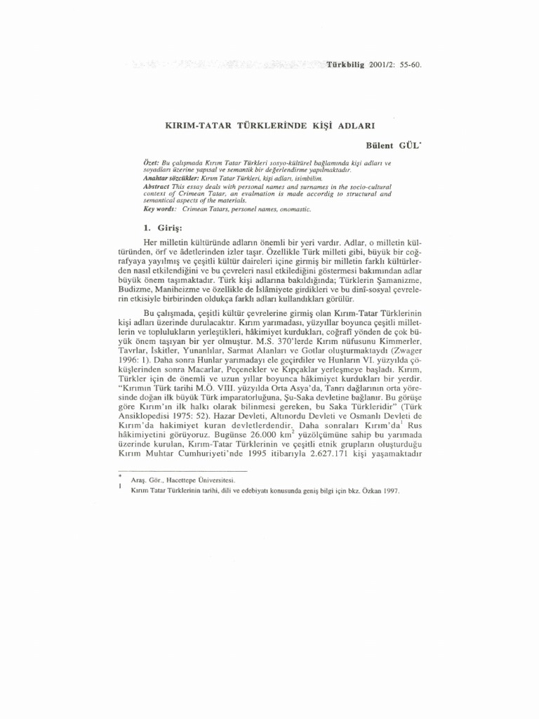 K - R - M-Tatar T - Rklerinde Ki - I Adlar - (#161745) - 142937 | PDF