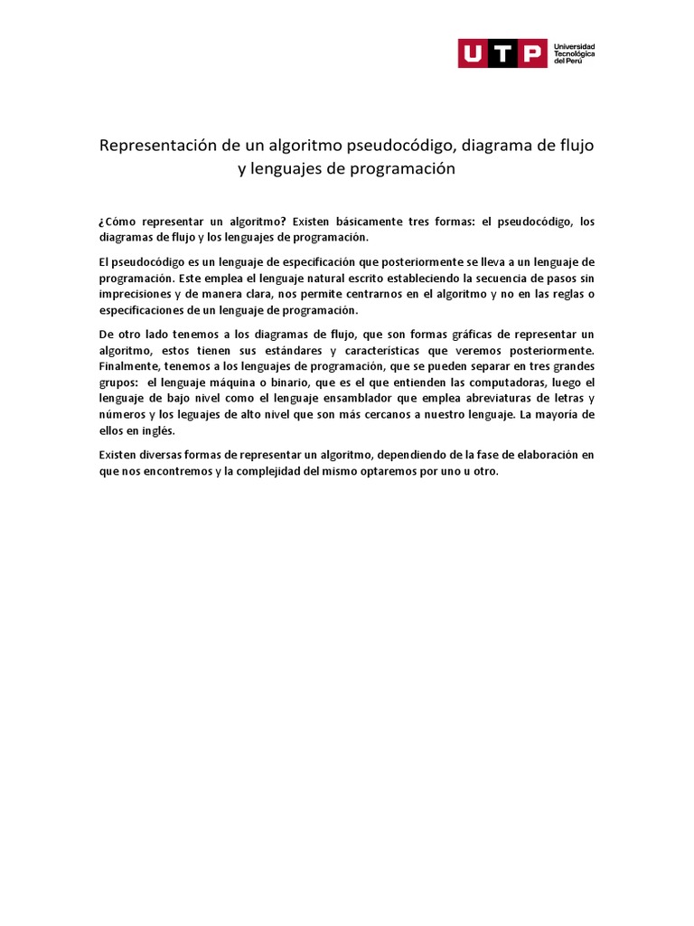 S02 - Representación de Un Algoritmo Pseudocódigo | PDF | Informática