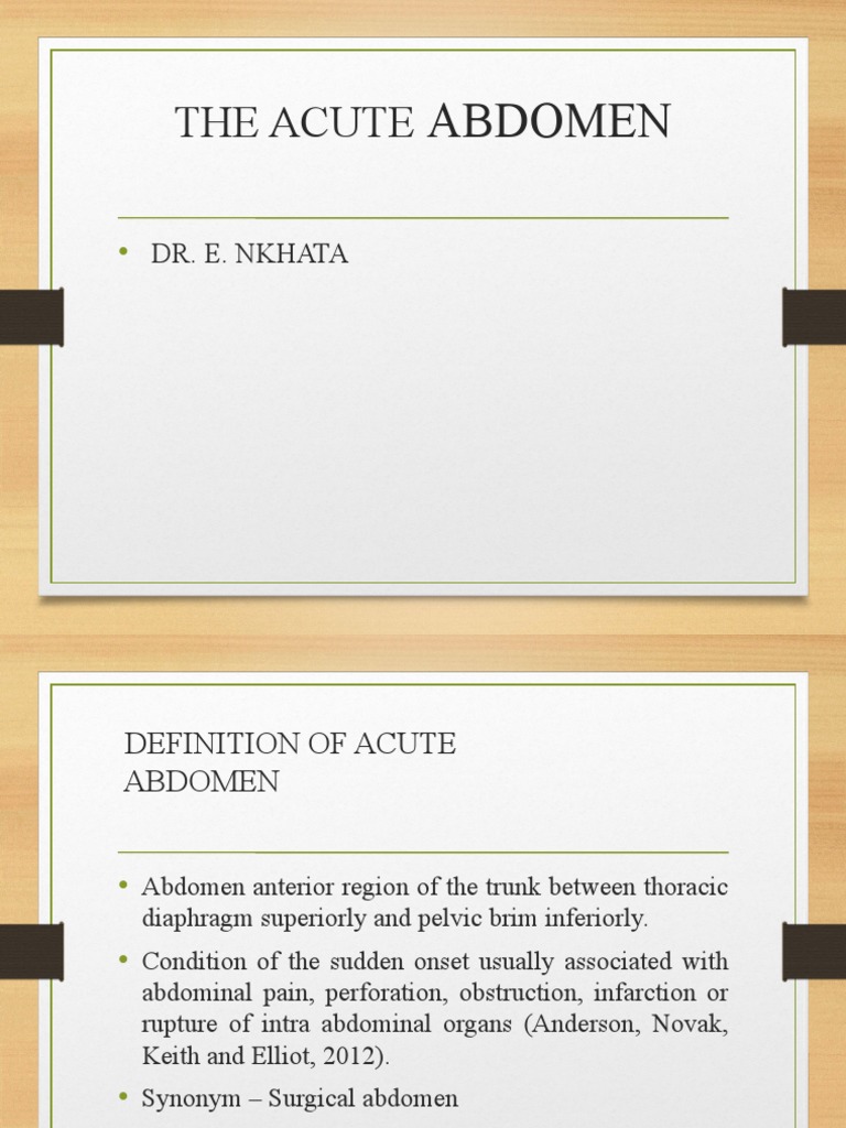 Acute Abdomen | PDF | Abdomen | Pain