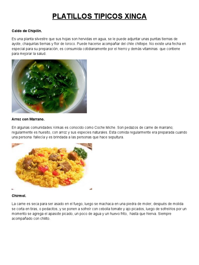 Platillos Tipicos Xinca | PDF