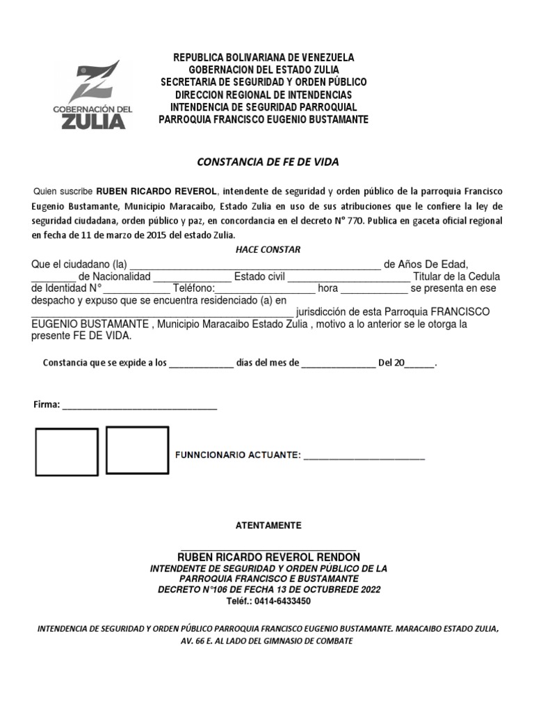 Constancia de Fe de Vida | PDF | Justicia | Crimen y violencia