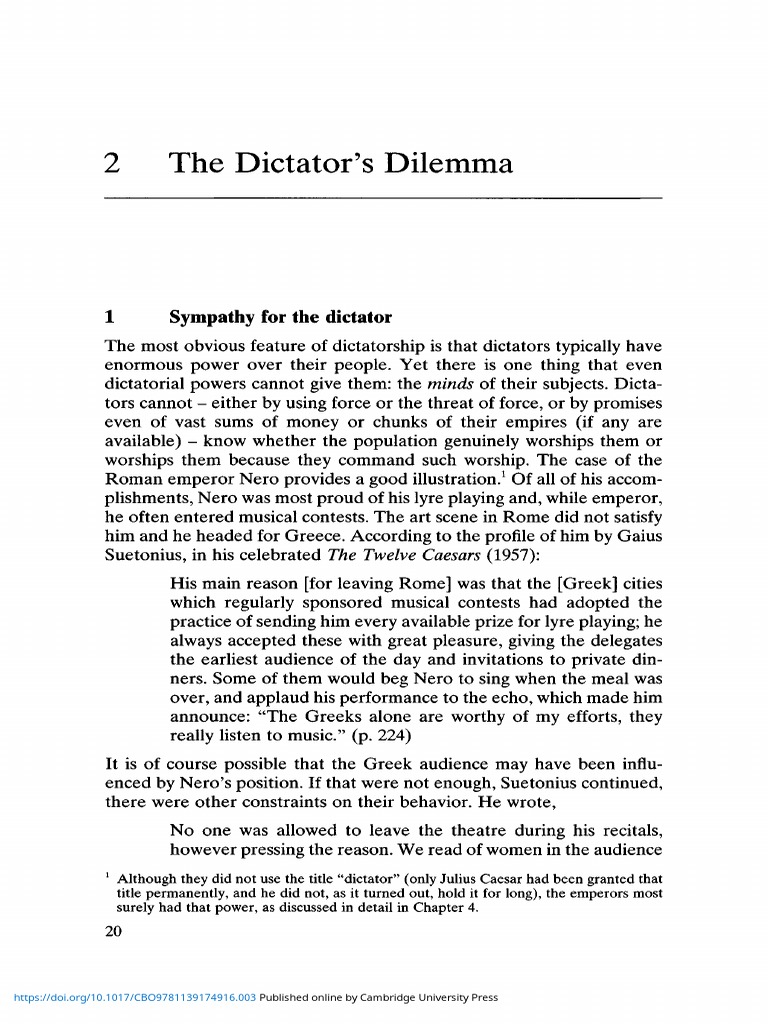 Understanding the Dictator's Dilemma | PDF | Employment | Labour Economics