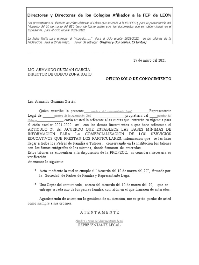 Formato Para Queja De Profeco