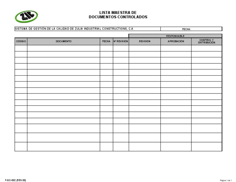F-gc-002. Lista Maestra de Los Documentos Controlados | PDF