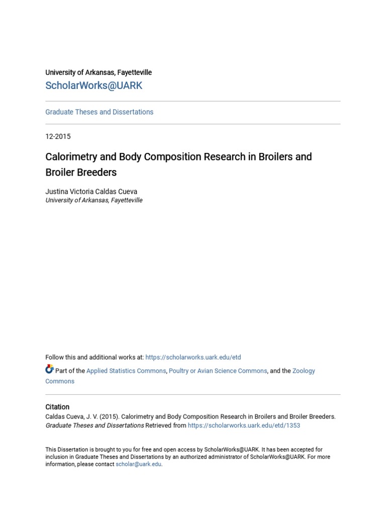 Calorimetry and Body Composition Research in Broilers and Broiler | PDF | Polysaccharide ...