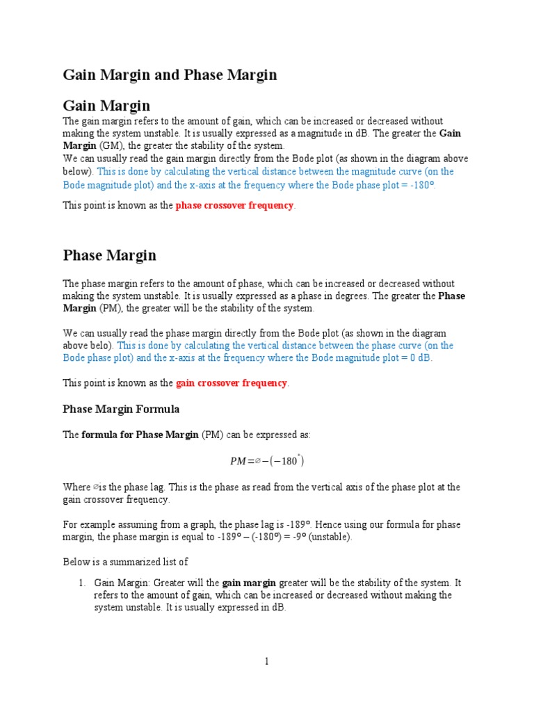 Gain and Phase Margin Explained | PDF | Electronics ...