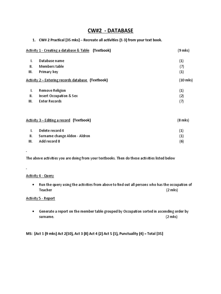 CW2 - Database | PDF