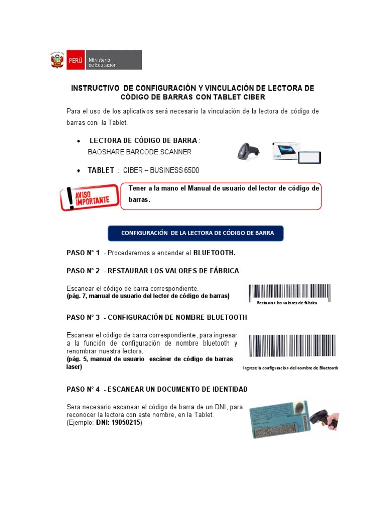 Instructivo De Vinculación Lectora-Tablet (1) | PDF | Tableta | Bluetooth