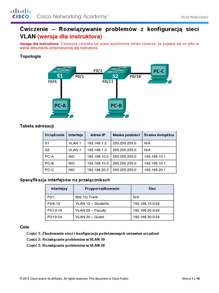 3.2.4.9 Lab - Troubleshooting VLAN Configurations - ILM | PDF