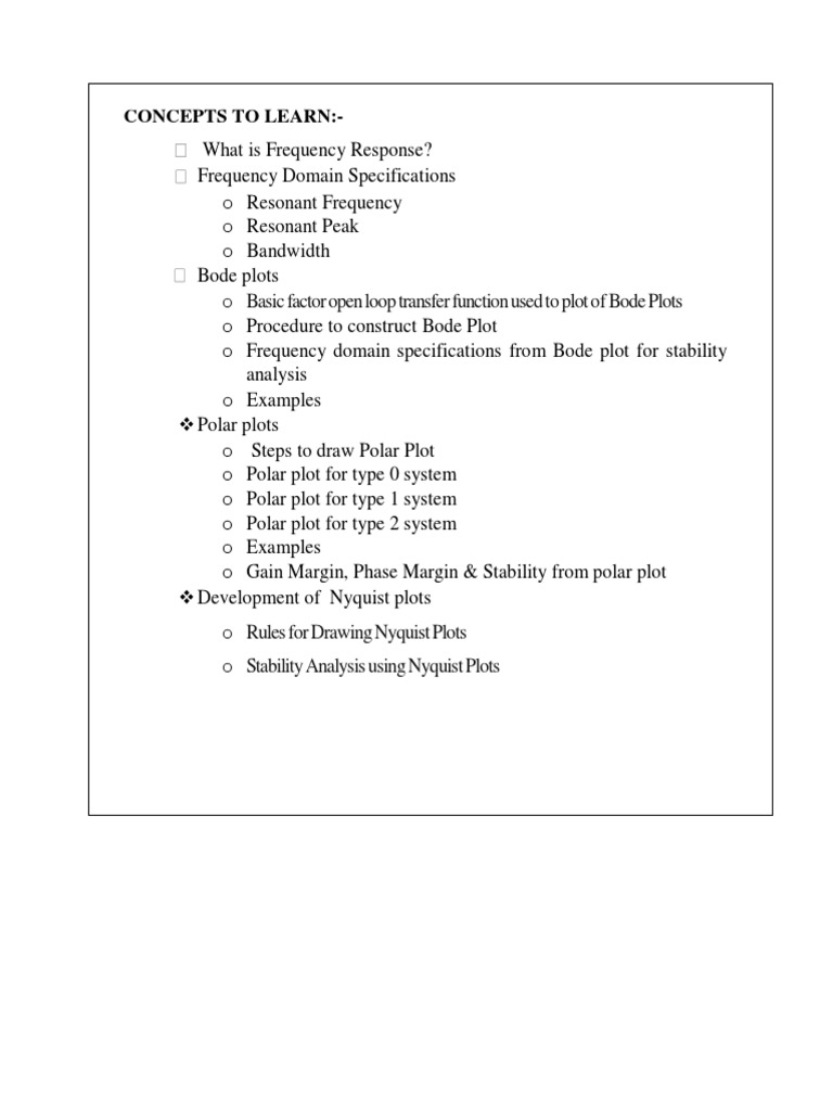 Bode, Polar & Nyquist Plot Notes | PDF