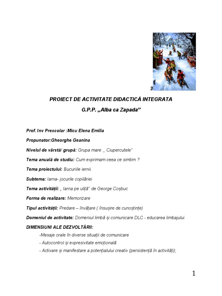 Memorizare Iarna Pe Ulita de G. Cosbuc | PDF