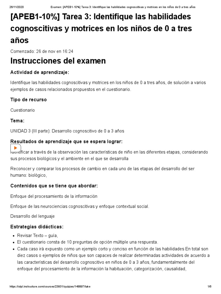 Tarea 3 | PDF | Aprendizaje | Cuestionario