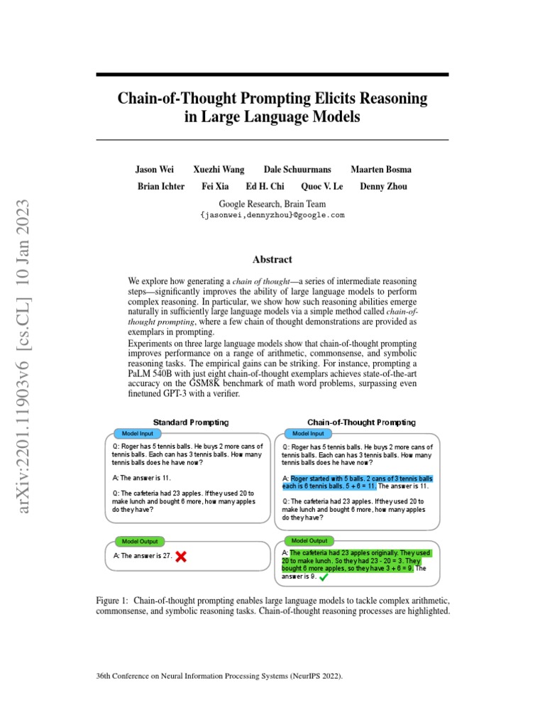 Chain-of-Thought Prompting in LLMs | PDF | Thought | Reason