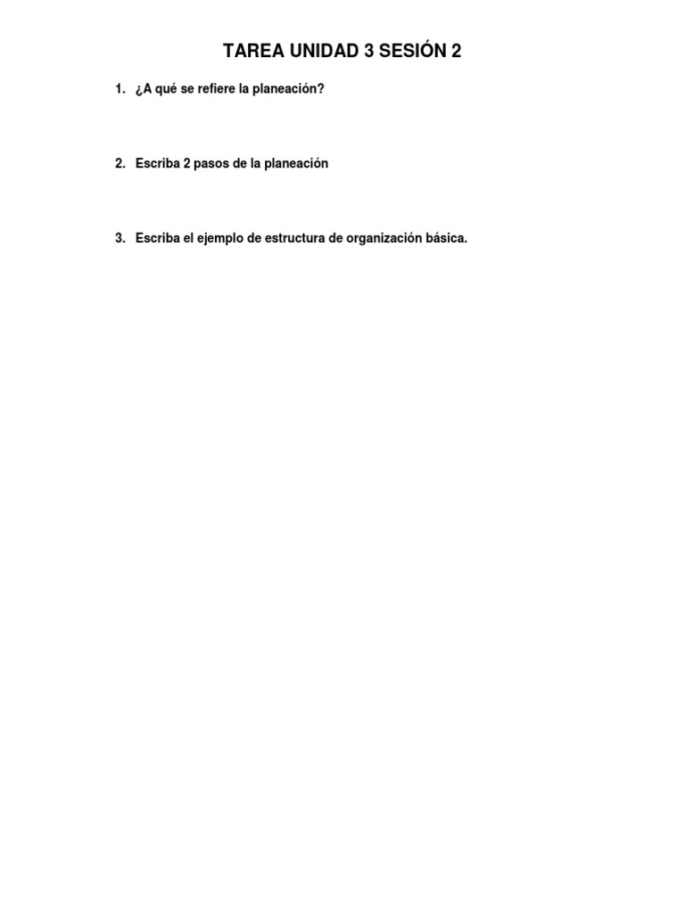 Tarea Unidad 3 Sesion 2 | PDF