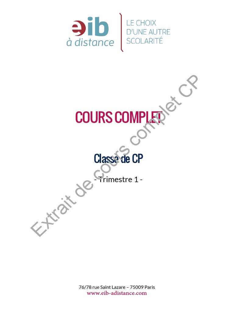 Extrait de Cours CP | PDF