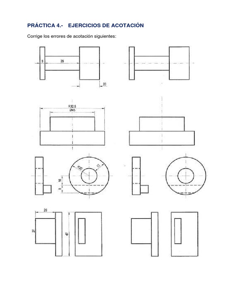 Práctica 4. - Ejercicios de Acotación | PDF