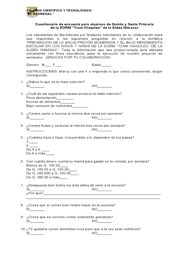 ENCUESTA - Fin de Semana | PDF | Salud y bienestar