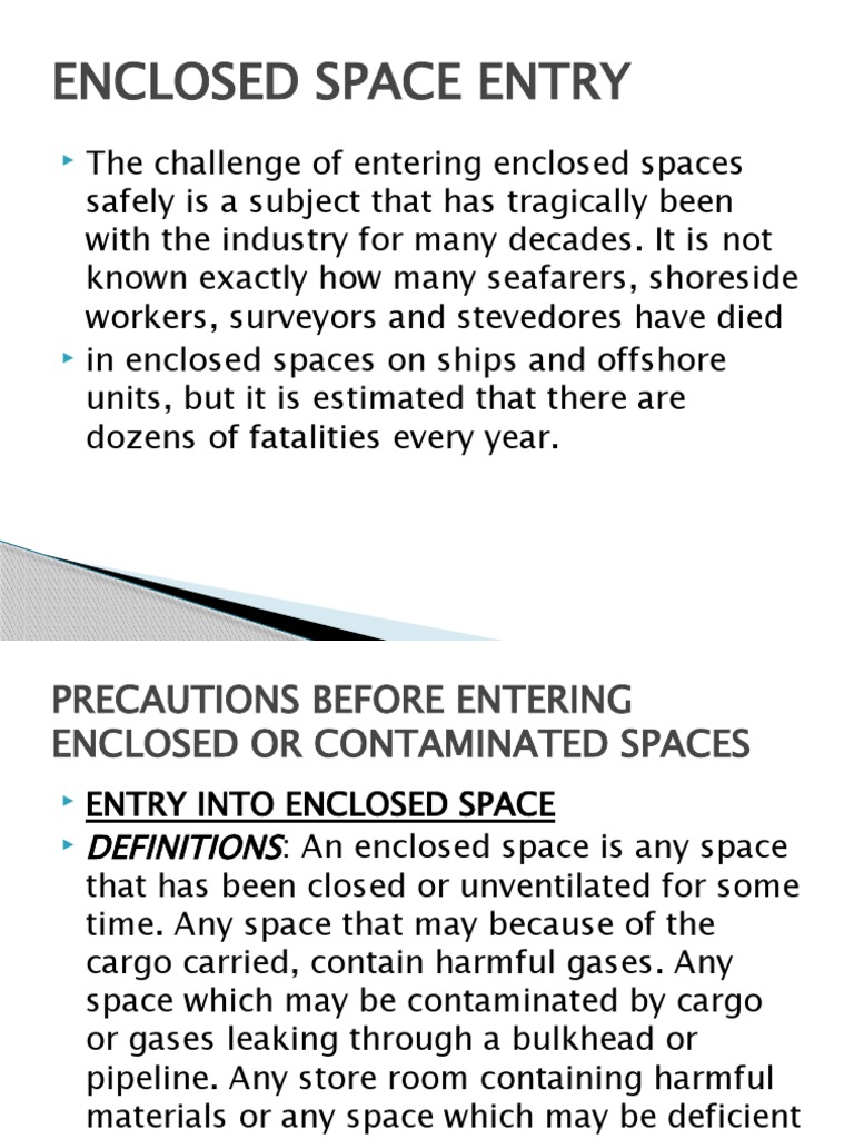 8 - Enclosed Space Entry | PDF | Oxygen | Fires