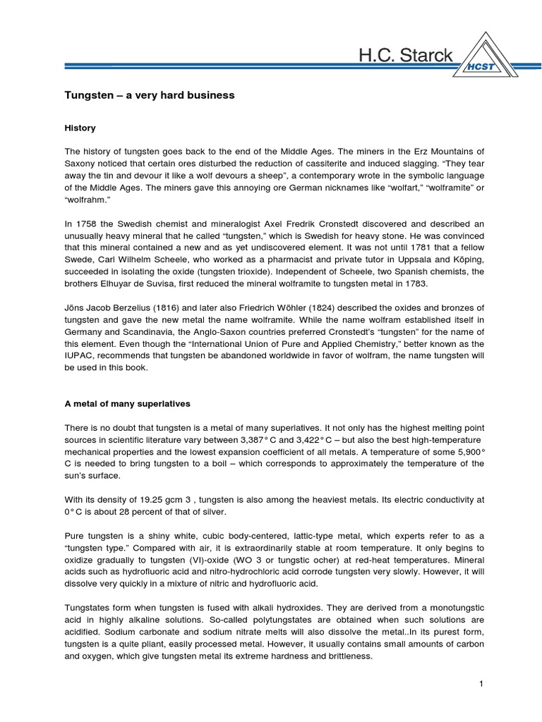 Tungsten | PDF | Tungsten | Materials