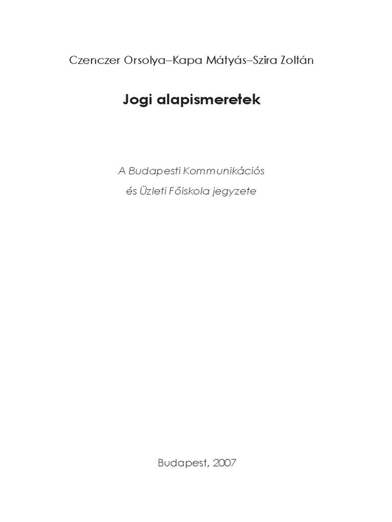 Jogi Alapismeretek | PDF