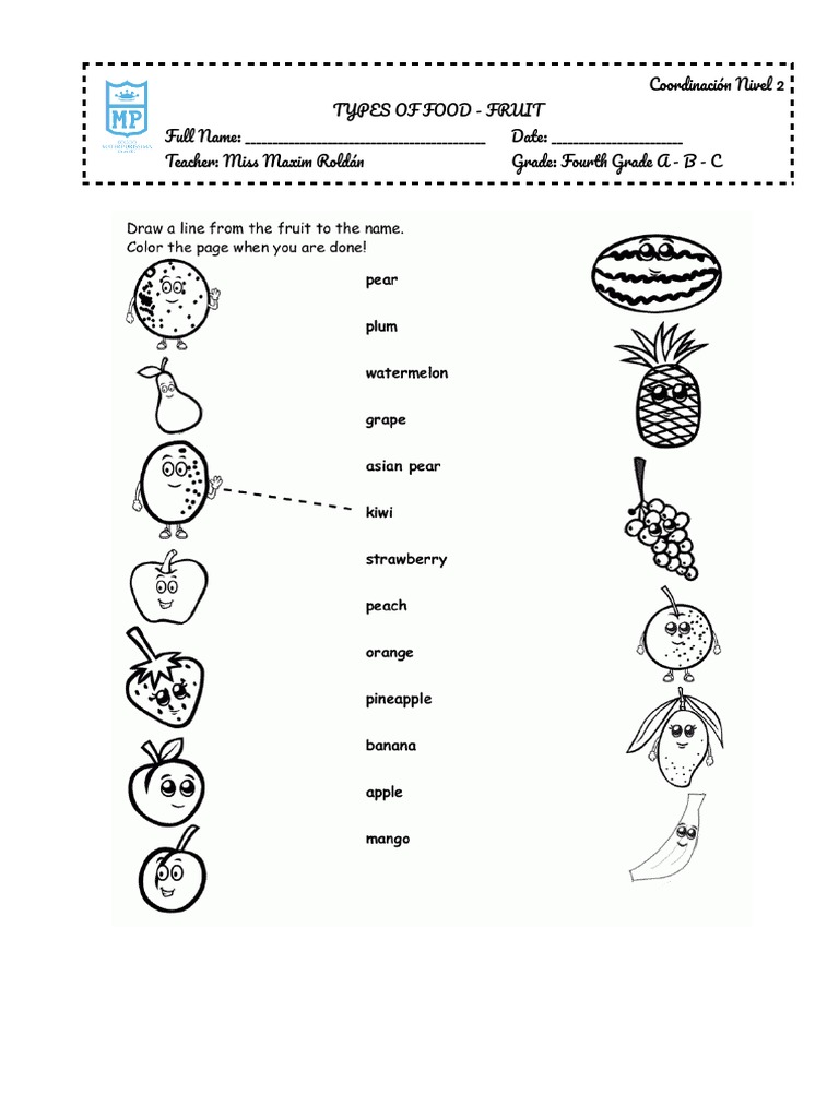 Types of Food - Fruit | PDF