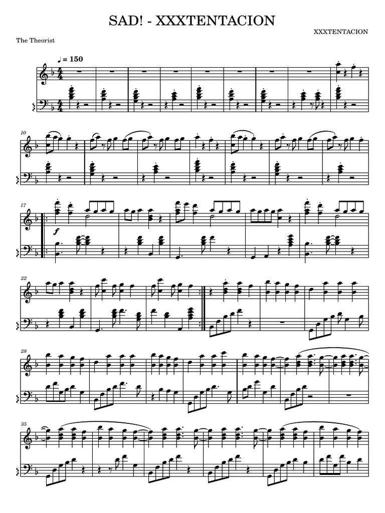 SAD__XXXTENTACION_Piano | PDF