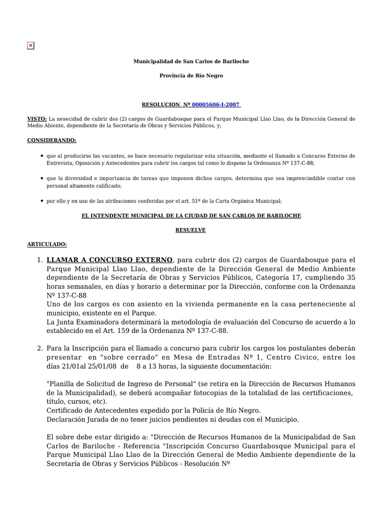 Resolucion Nro 00005606-I-2007 | PDF Resolucion Nro 00005606-I-2007 | PDF