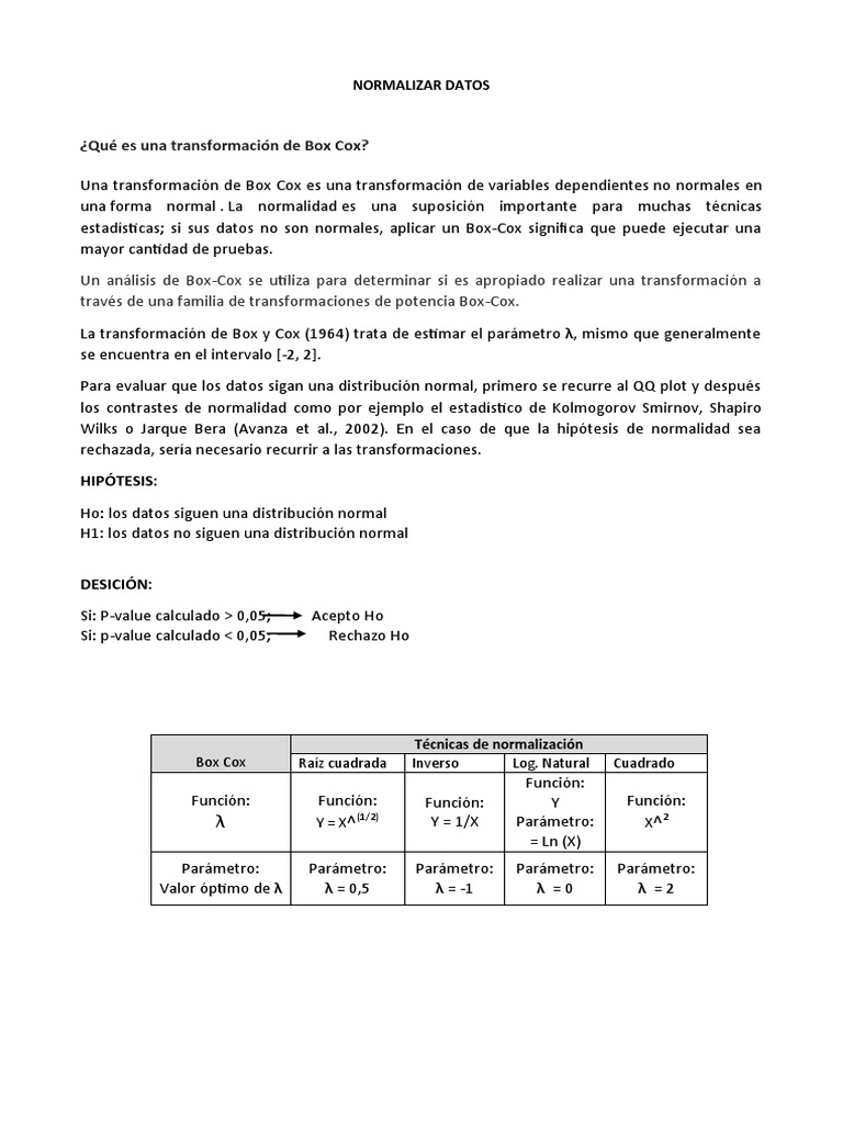 NORMALIZAR DATOS | PDF