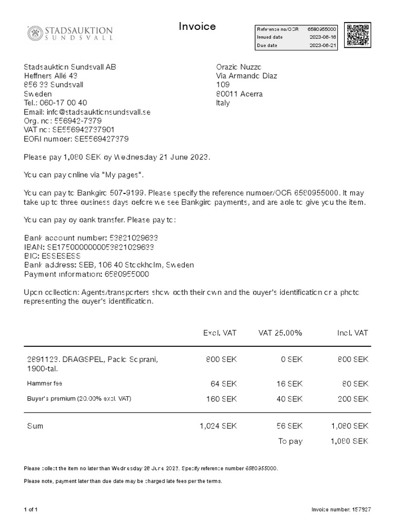 Fisarmonica PAOLO Soprani - Fattura Invoice_3592436 | PDF | Money | Banking