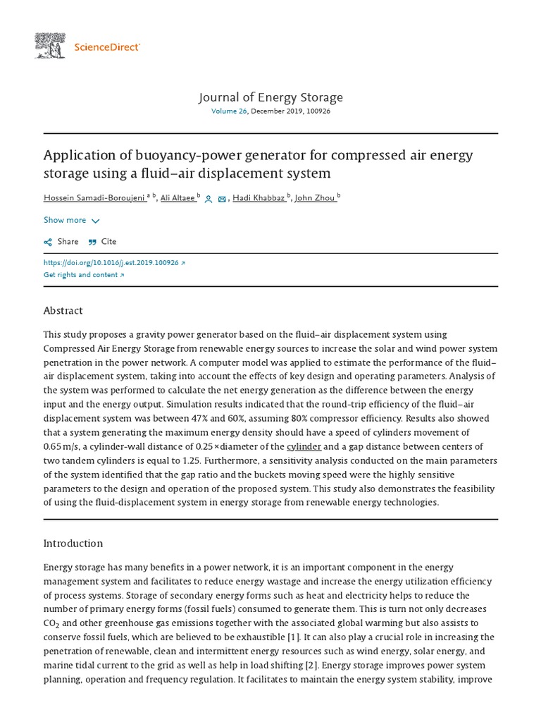 Application of Buoyancy-Power Generator For Compressed Air Energy ...