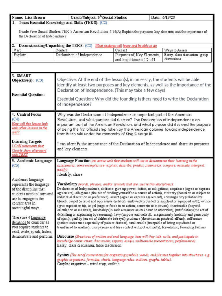 Edtpa Lesson Plan Guide LPG - 1 | Download Free PDF | United States ...