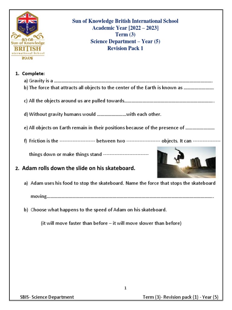 Term (3) - Science Revision Pack (1) - Year | Download Free PDF | Force ...