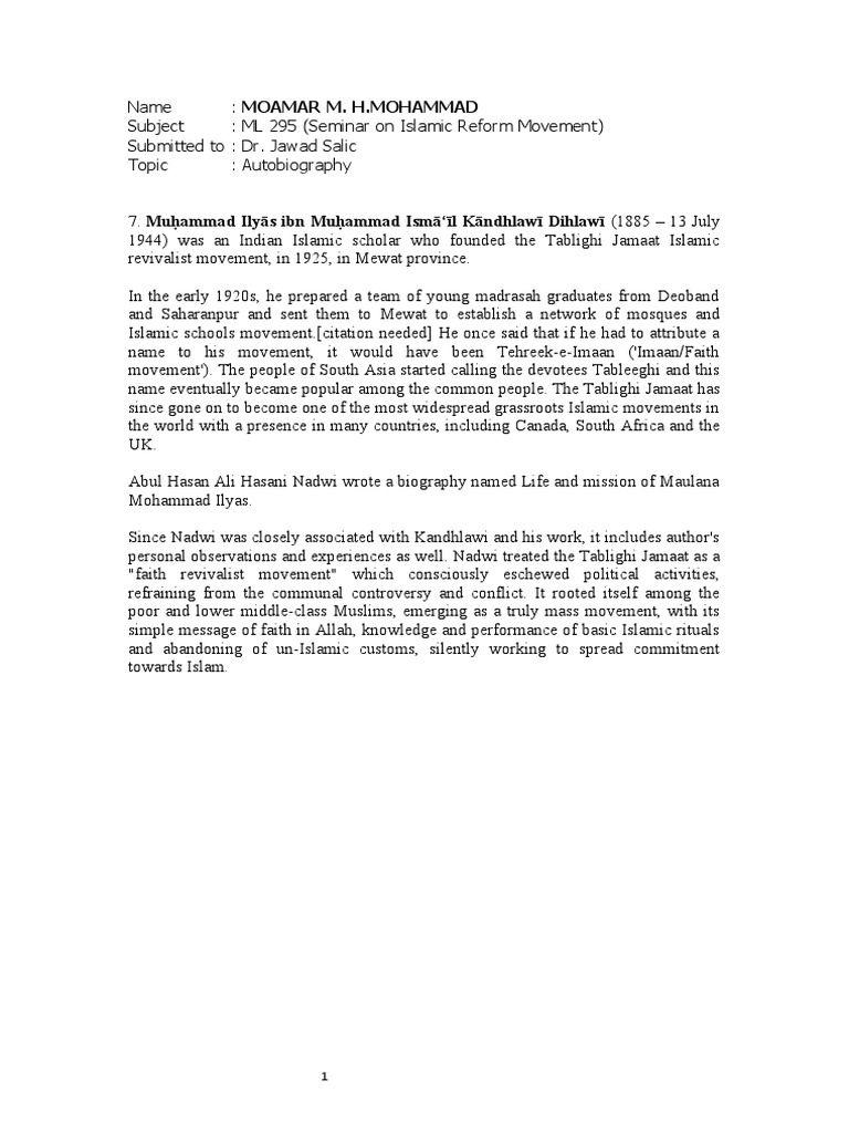 Muhammad Ilyas Ibn Muhammad - Moamar M. H.mohammad | PDF