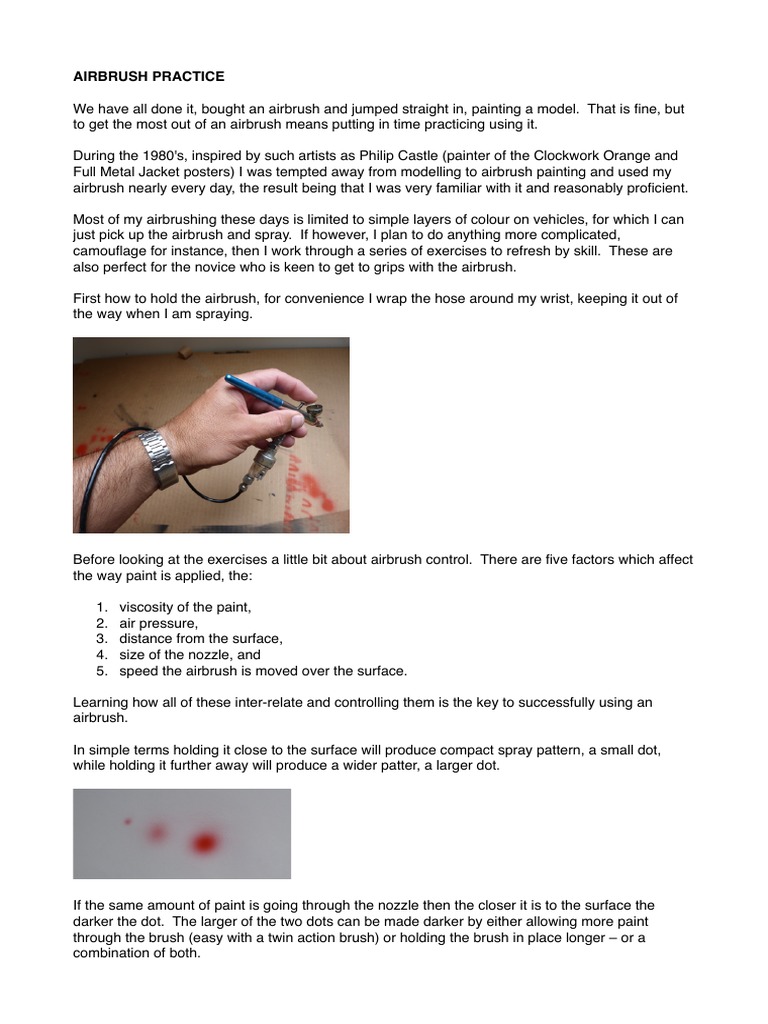 Airbrush Techniques: Practice Guide | PDF | Paint