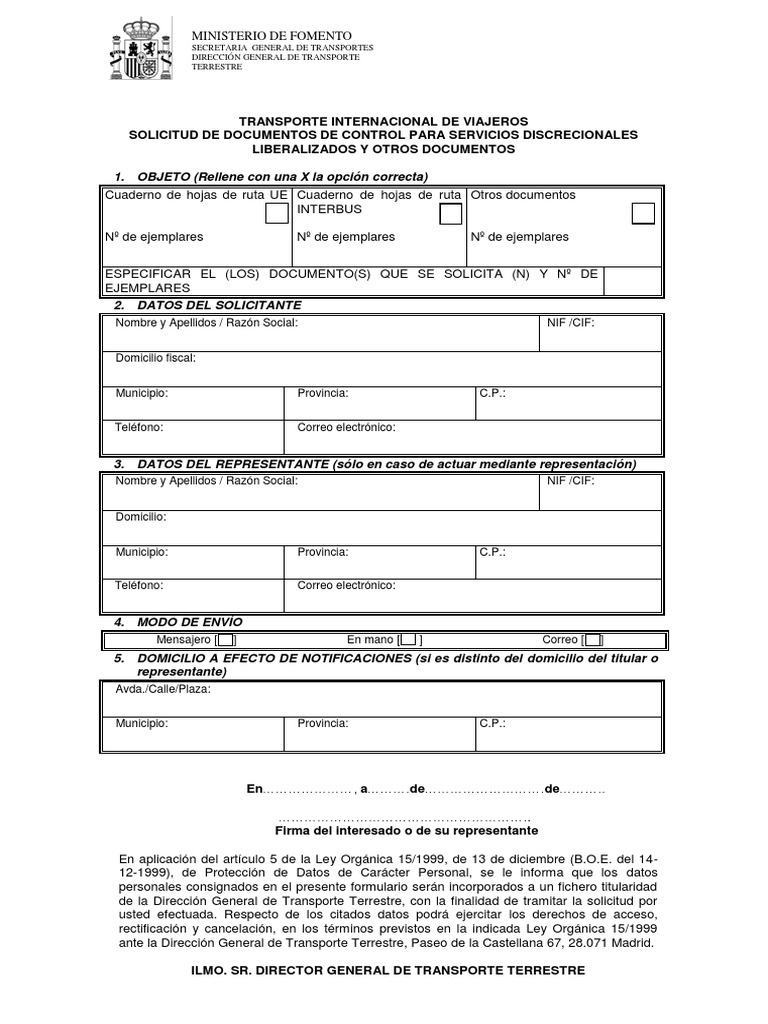 Modelo Solicitud Hoja Ruta1 | PDF | Transporte | Justicia