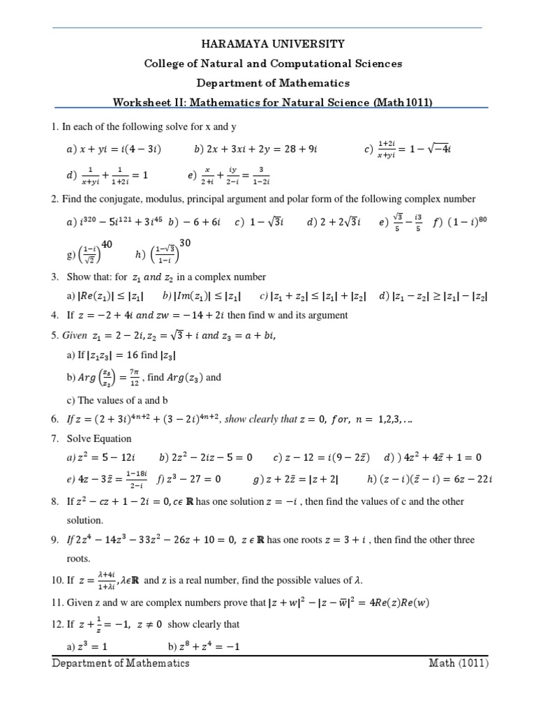 Worksheet for Mathematics Presentation | PDF | Circle | Polynomial