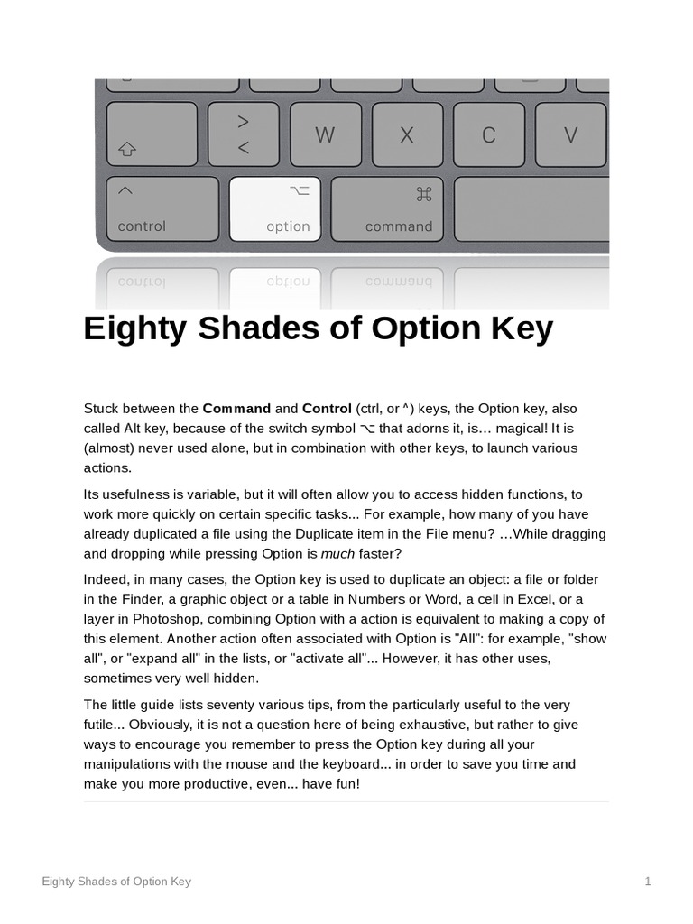Eighty Shades of Option Key | PDF | Finder (Software) | Window (Computing)
