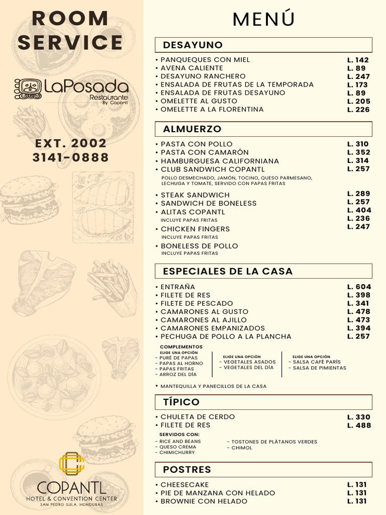 Menu La Posada 2022 | PDF | filete | Alimentos preparados