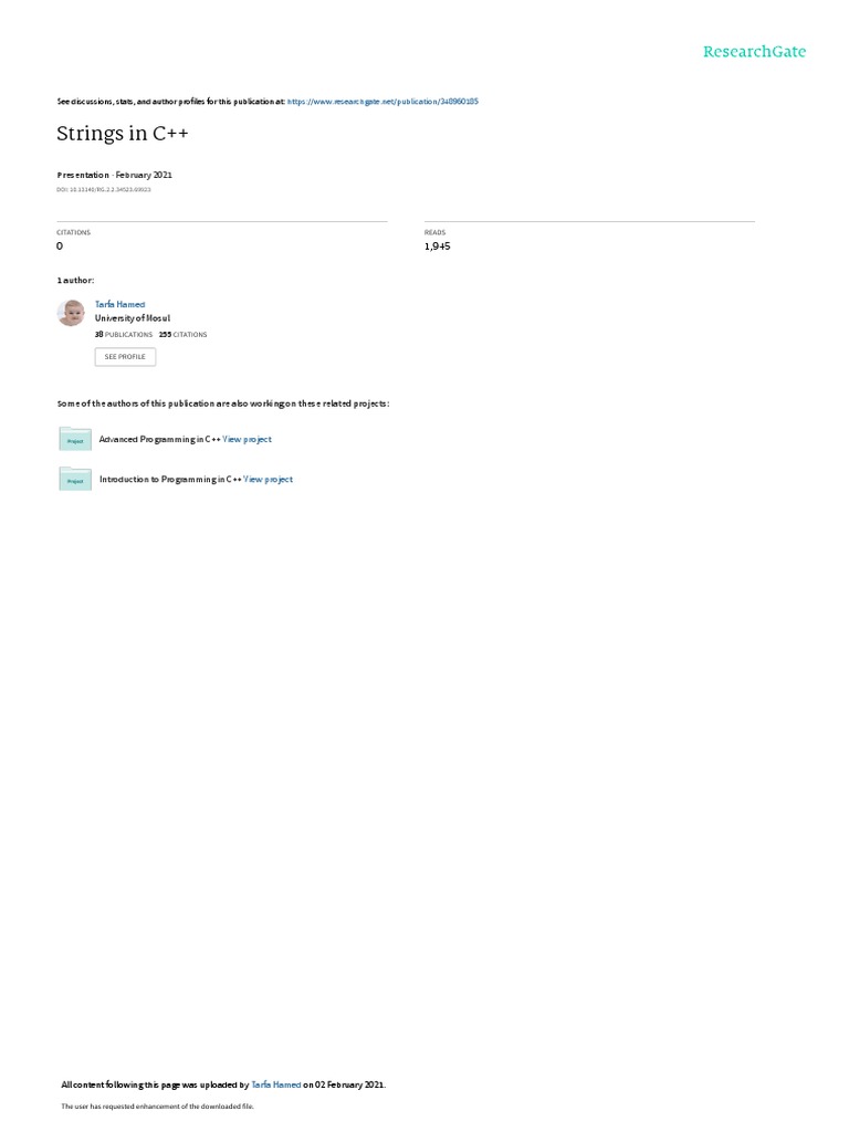 Strings Pdf String Computer Science C Programming Language 1243