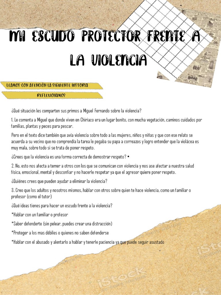 Mi Escudo Protector Frente A La Violencia | PDF | Relaciones personales ...