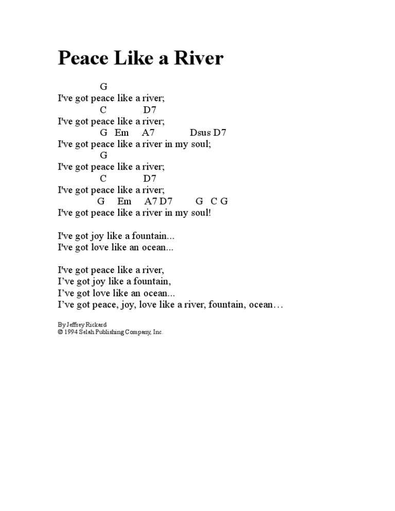 Peace Like A River in G | PDF