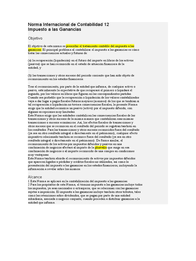 Nic 12 | PDF | Contabilidad | Impuestos