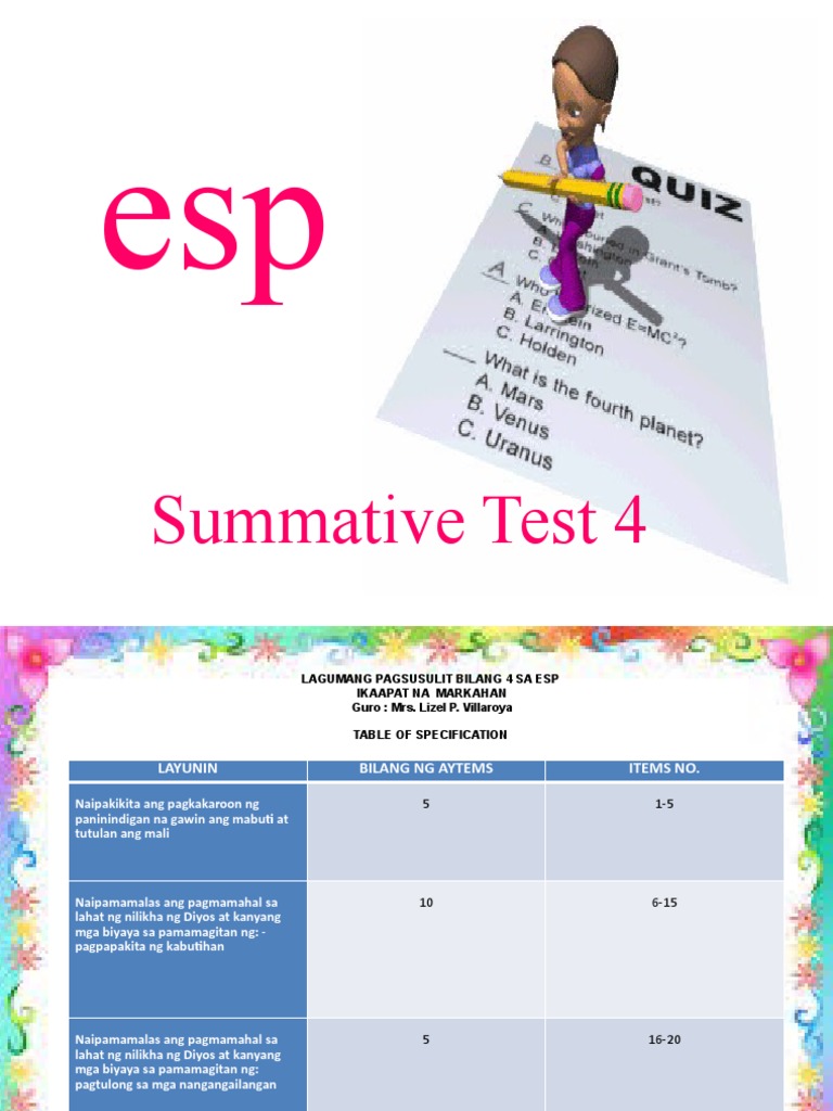Q4-Summative Test 4 in All Subjects | PDF