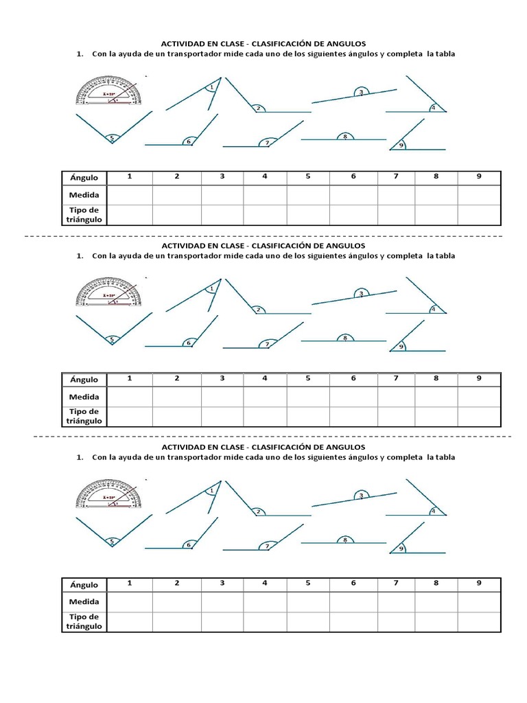 Actividad en Clase - Ángulos | PDF